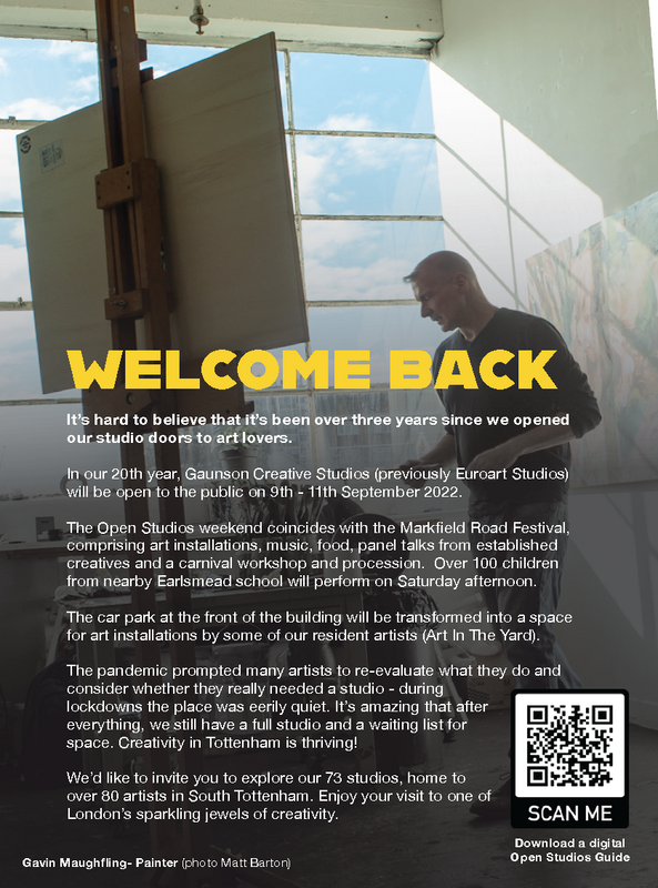 Gaunson Creative Open Studios as part of Markfield Road Festival 2022